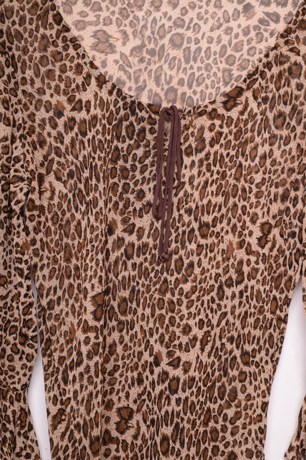 Y2K Sheer Leopard Top Free Shipping - The Vintage Twin
