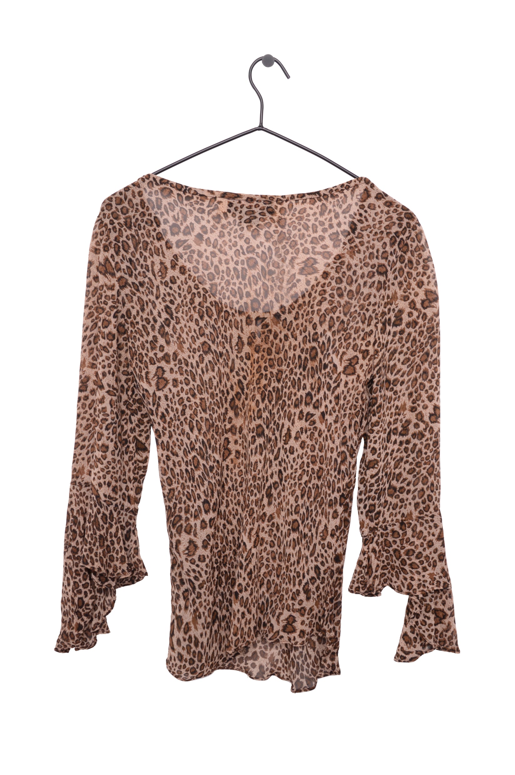 Y2K Sheer Leopard Top Free Shipping - The Vintage Twin